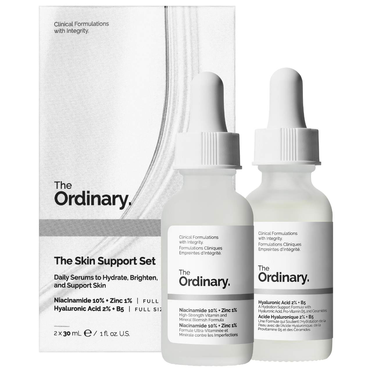 The Ordinary The Skin Support Set With Niacinamide + Hyaluronic Acid | Thebeautyprismng.com